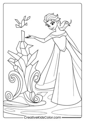 Elsa Coloring Pages from Frozen (40 Free Printable PDF)