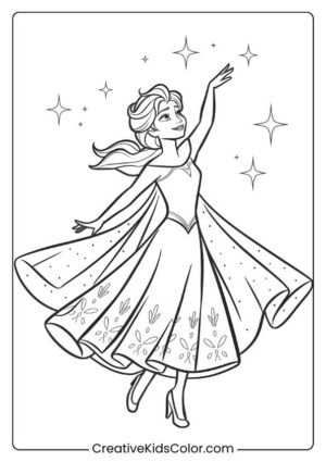Elsa Coloring Pages from Frozen (40 Free Printable PDF)