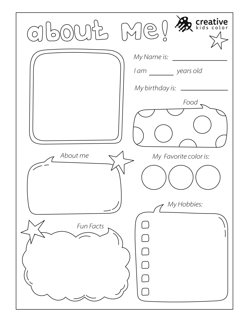 All About Me Worksheets (Free Printable PDFs)