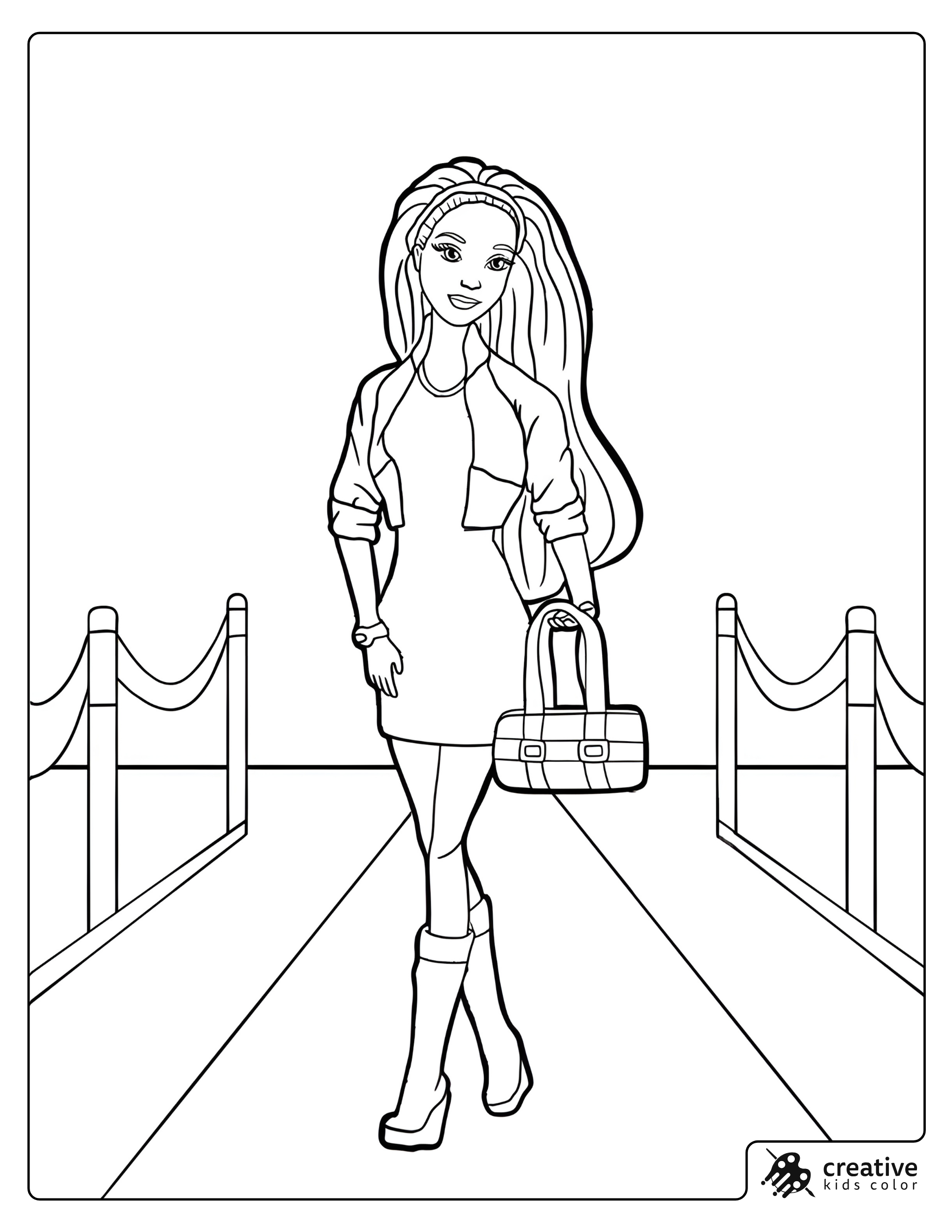 Barbie Fashion Coloring Pages For Free