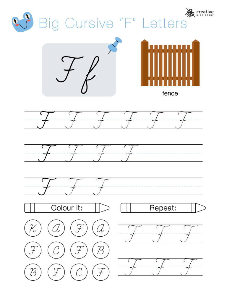 Cursive F Worksheets (Free Printable PDFs)