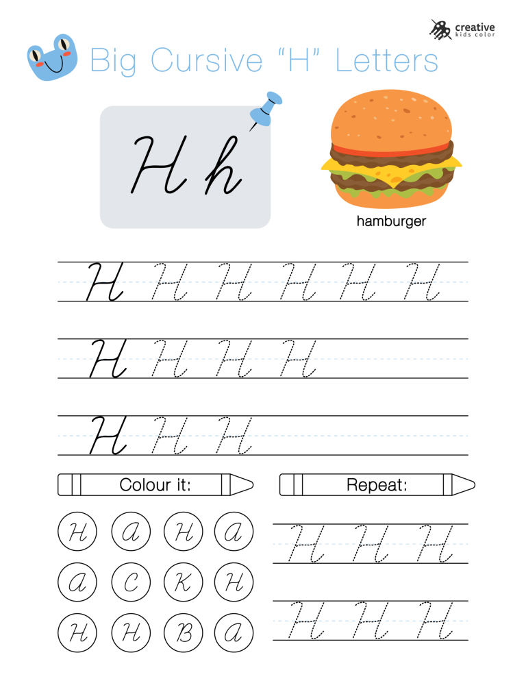 Cursive H Worksheets (Free Printable PDFs)