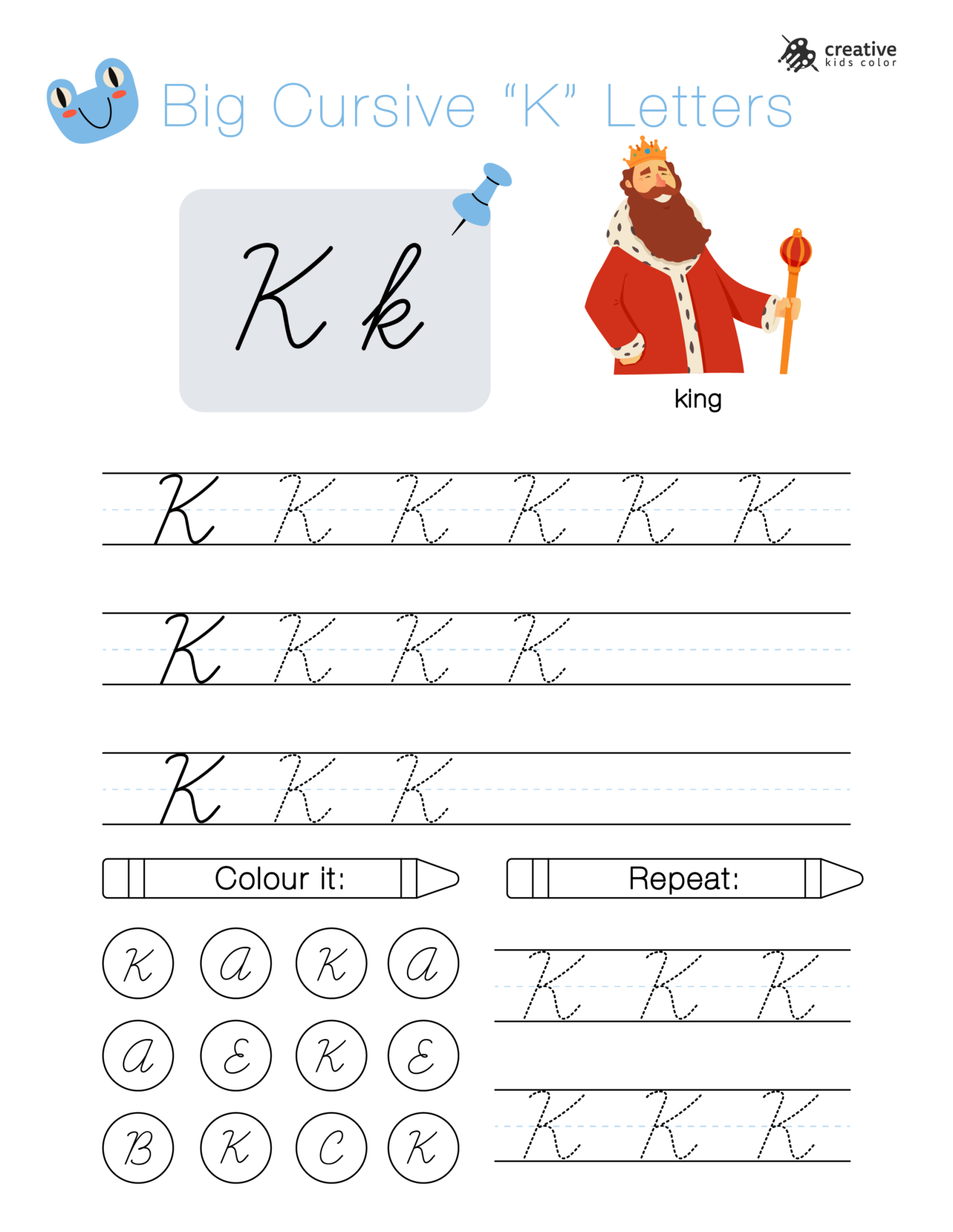 Cursive K Worksheets (Free Printable PDFs)