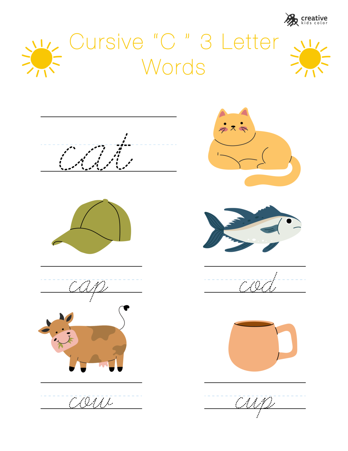 Cursive C Worksheets (Free Printable PDFs)