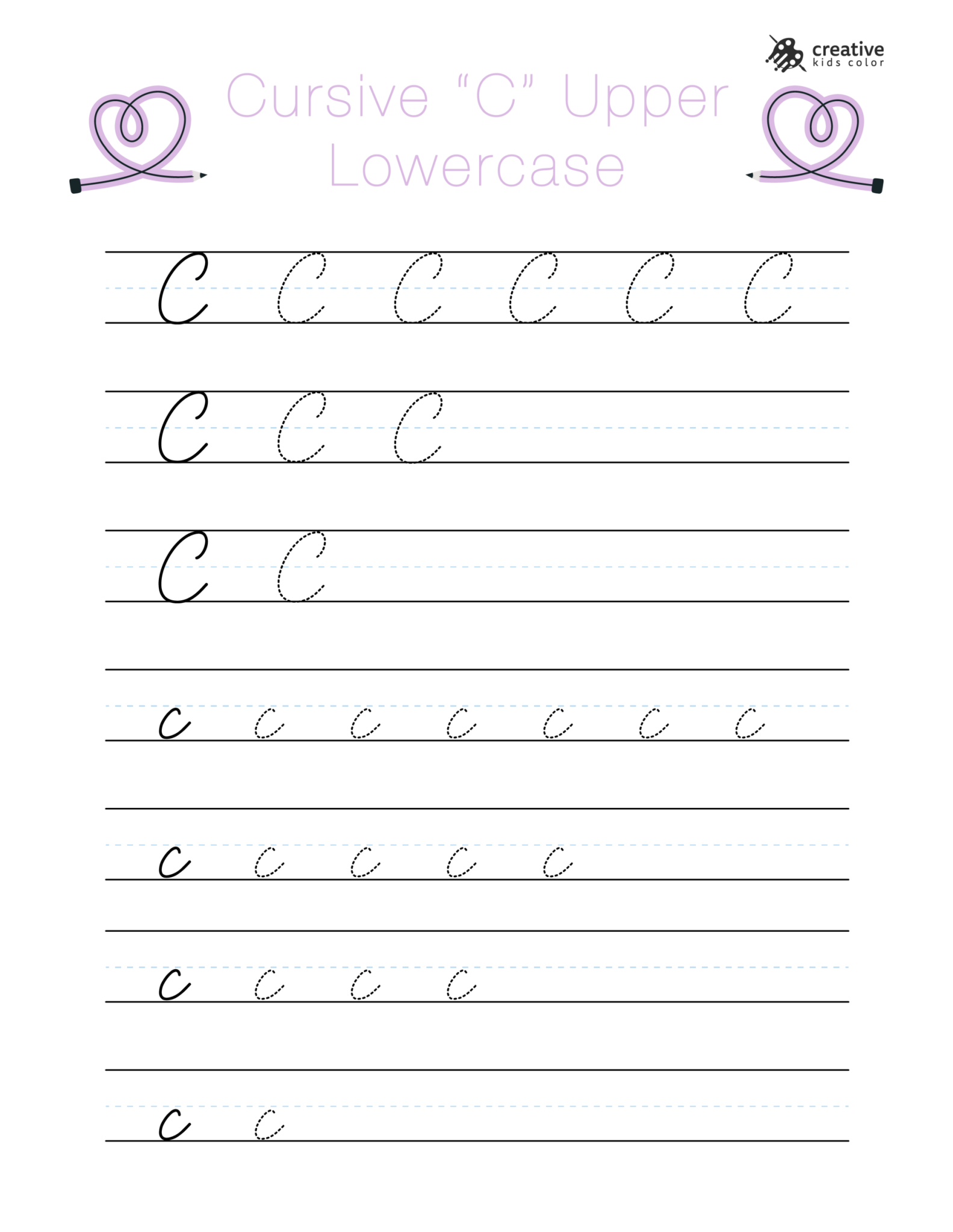 Cursive C Worksheets (Free Printable PDFs)