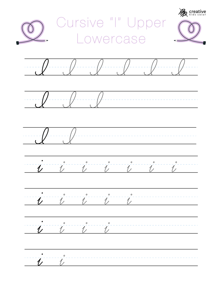 Cursive I Worksheets (Free Printable PDFs)