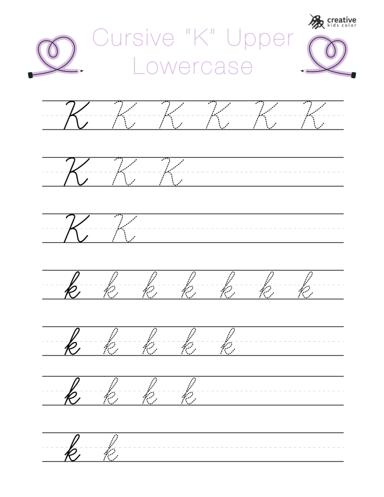 Cursive K Worksheets (Free Printable PDFs)