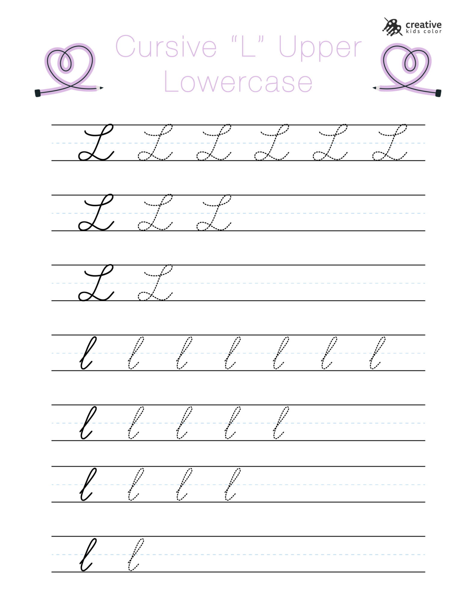 Cursive L Worksheets (Free Printable PDFs)