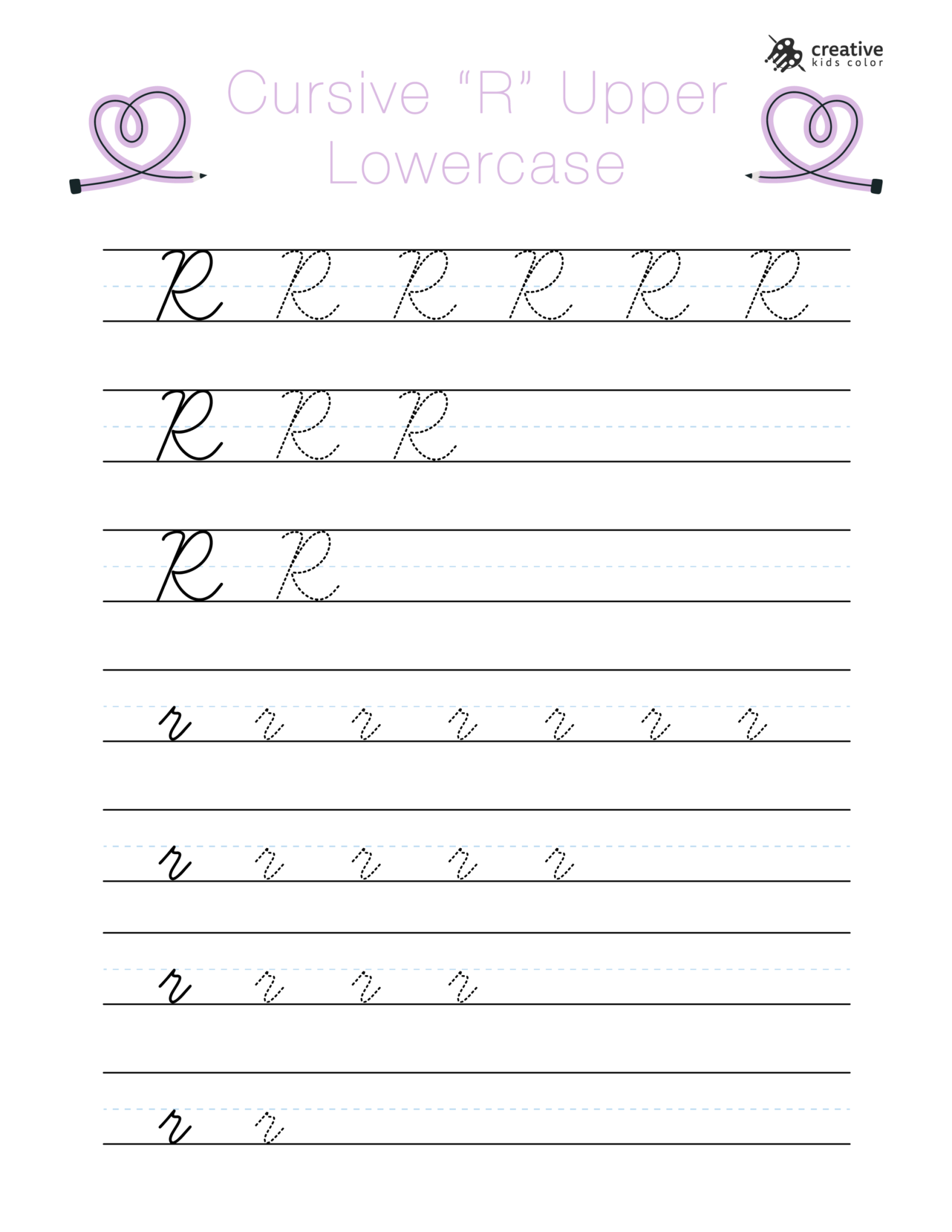 Cursive R Worksheets (Free Printable PDFs)