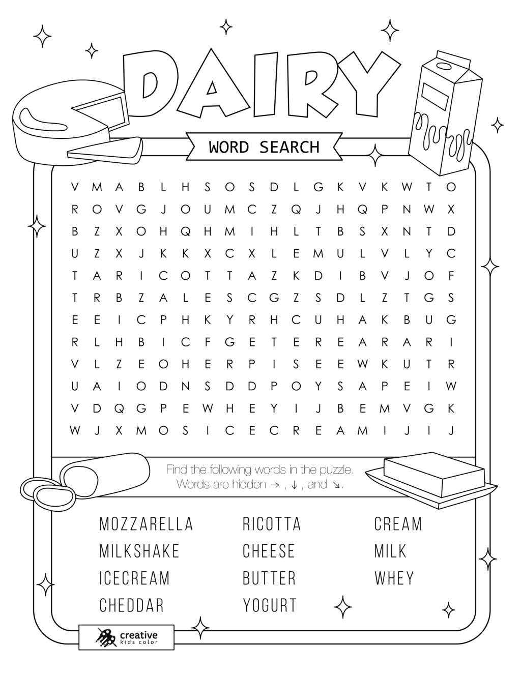 Free Printable Food Word Search Puzzles