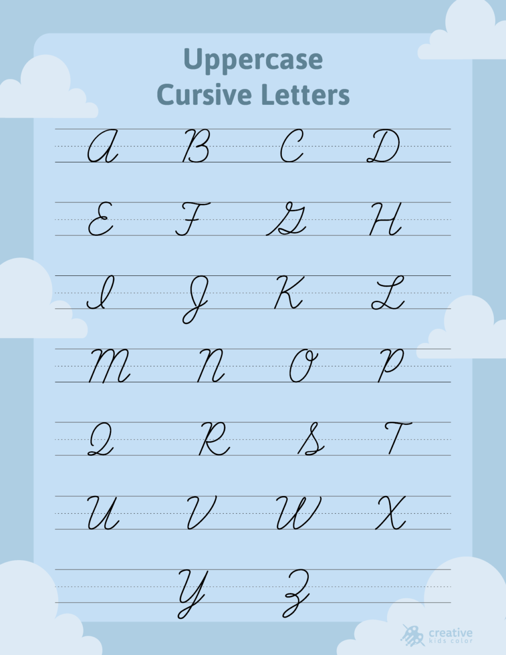 Free Printable Cursive Alphabet Charts & Worksheets