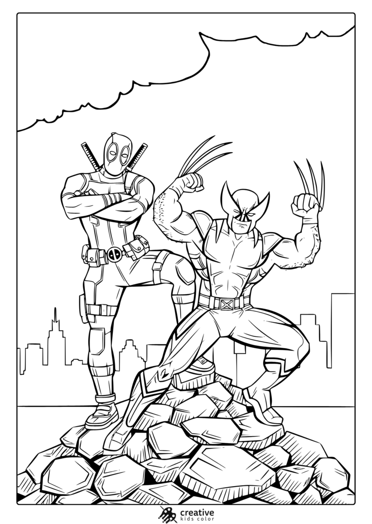 Deadpool Coloring Pages (Free Printable PDFs)
