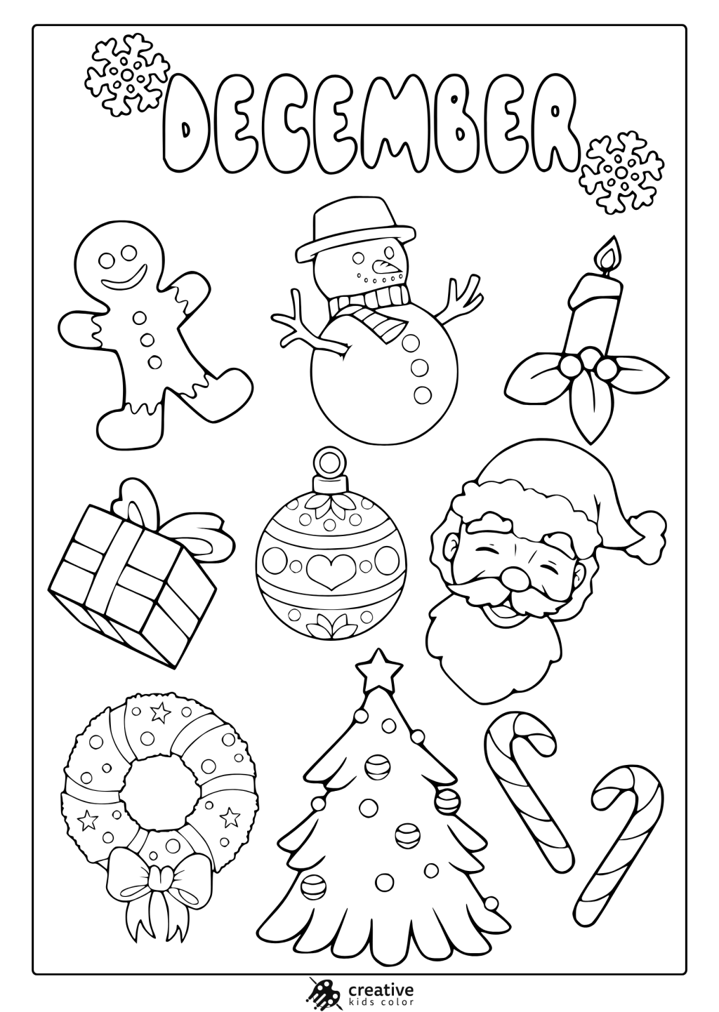 December Color Pages (Free Winter Prints & Fun) - Coloring Feel