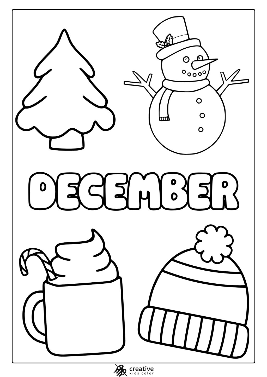 December Color Pages (Free Winter Prints & Fun) - Coloring Feel