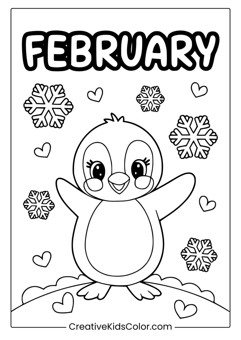 February Coloring Pages (Free & Fun Winter Printables)